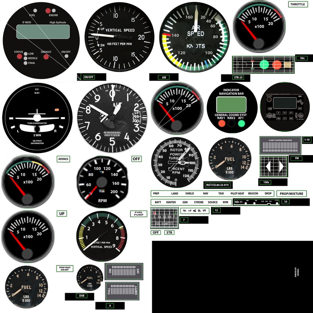 Aircraft Instrument Panel 3d Model