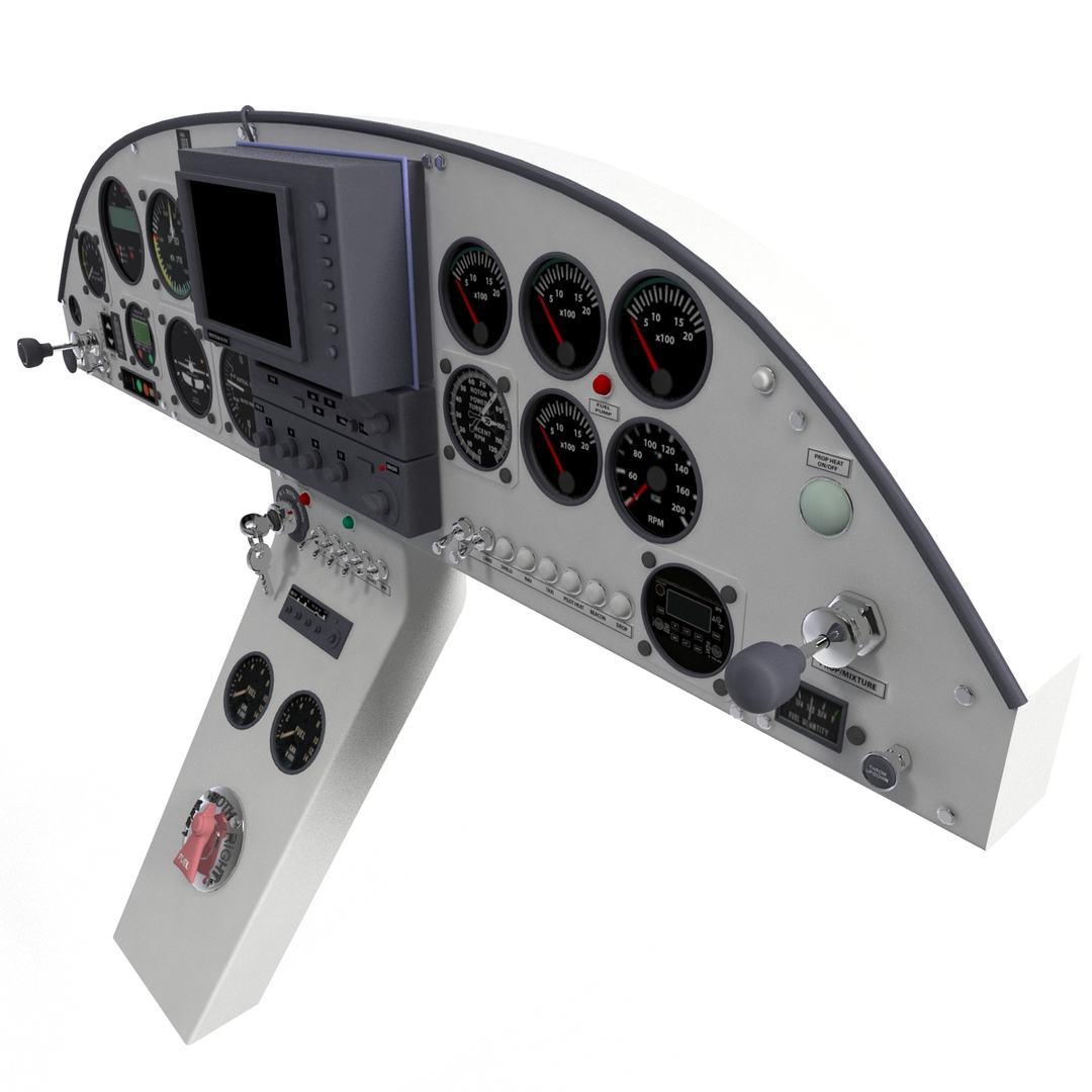 aircraft instrument panel 3d model