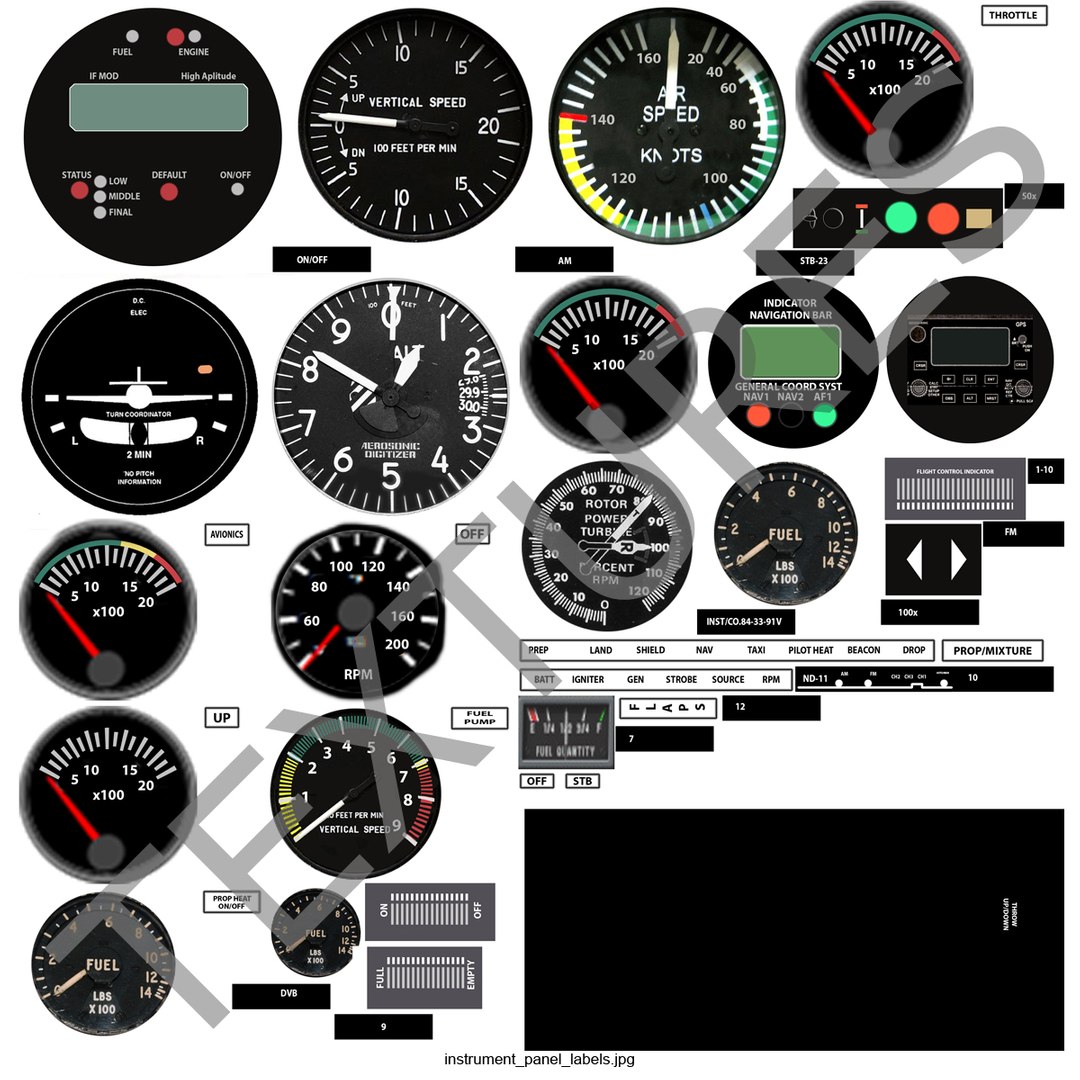 Aircraft Instrument Panel 3d Model