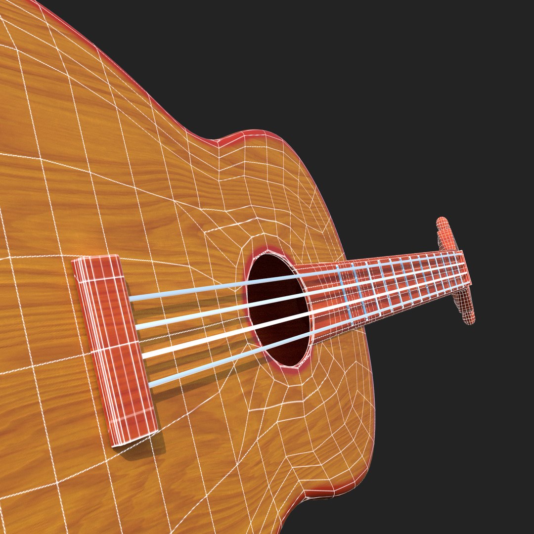 3D Cartoon Guitar Model - TurboSquid 2260517