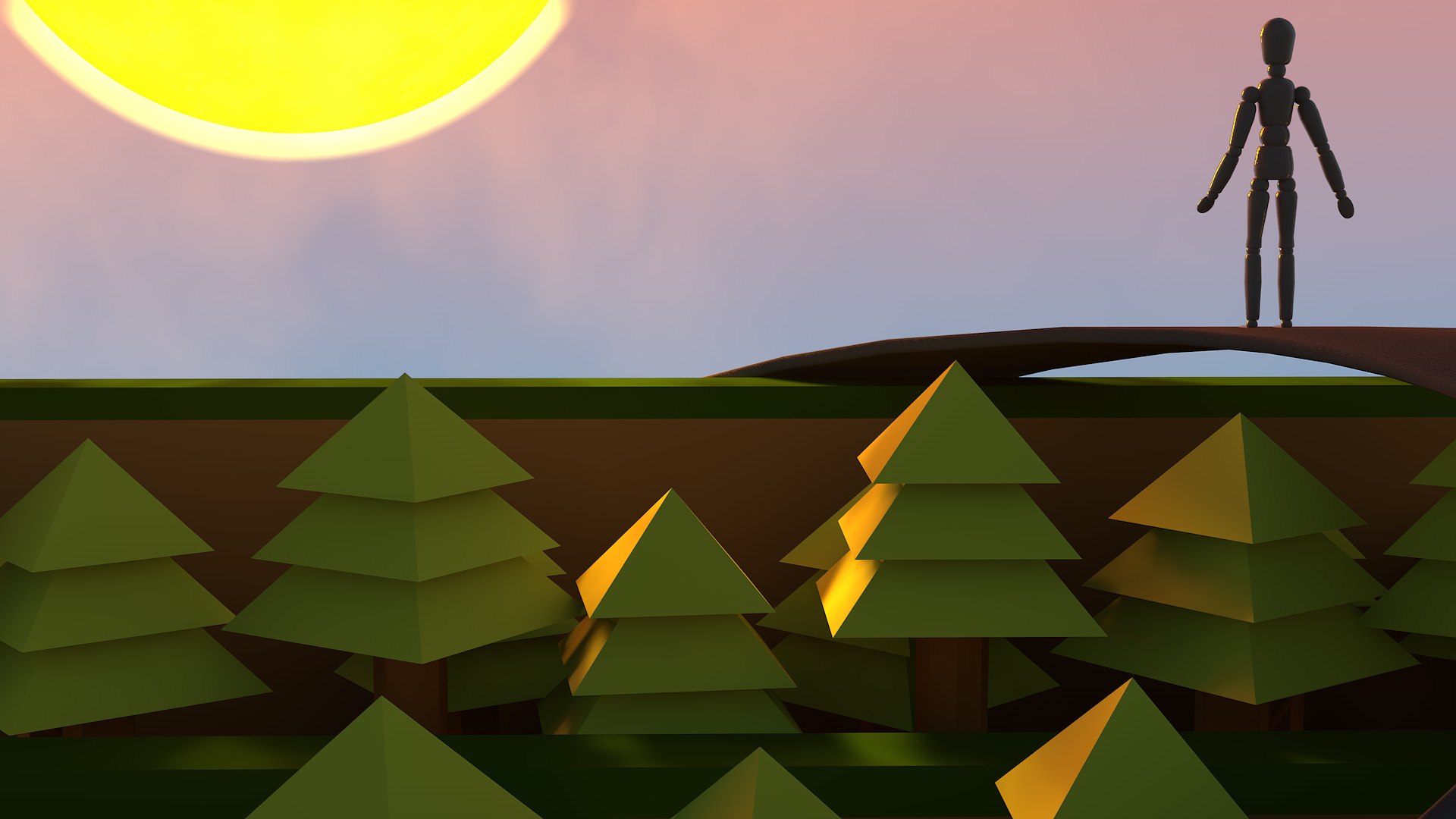 Sunset Hill Stylized Environment 3D Model - TurboSquid 2084951