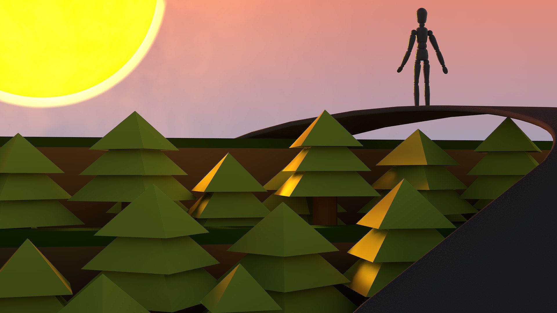 Sunset Hill Stylized Environment 3D Model - TurboSquid 2084951