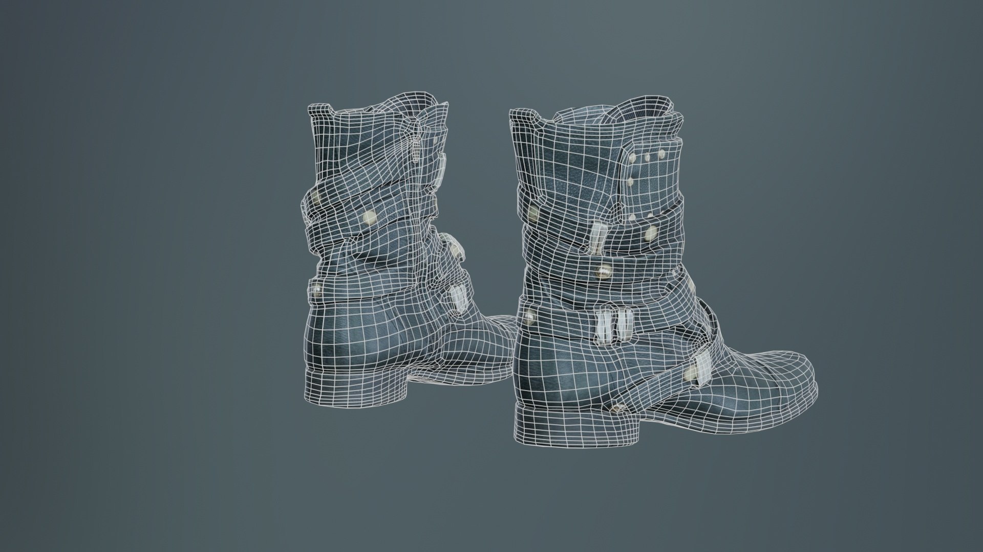 Black Leather Gothic Boot Remastered 3D Model - TurboSquid 2360931