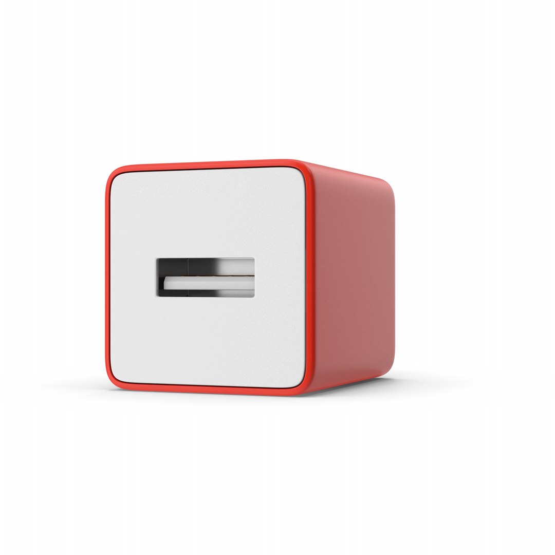 3D Red USB Charger Model - TurboSquid 2198410