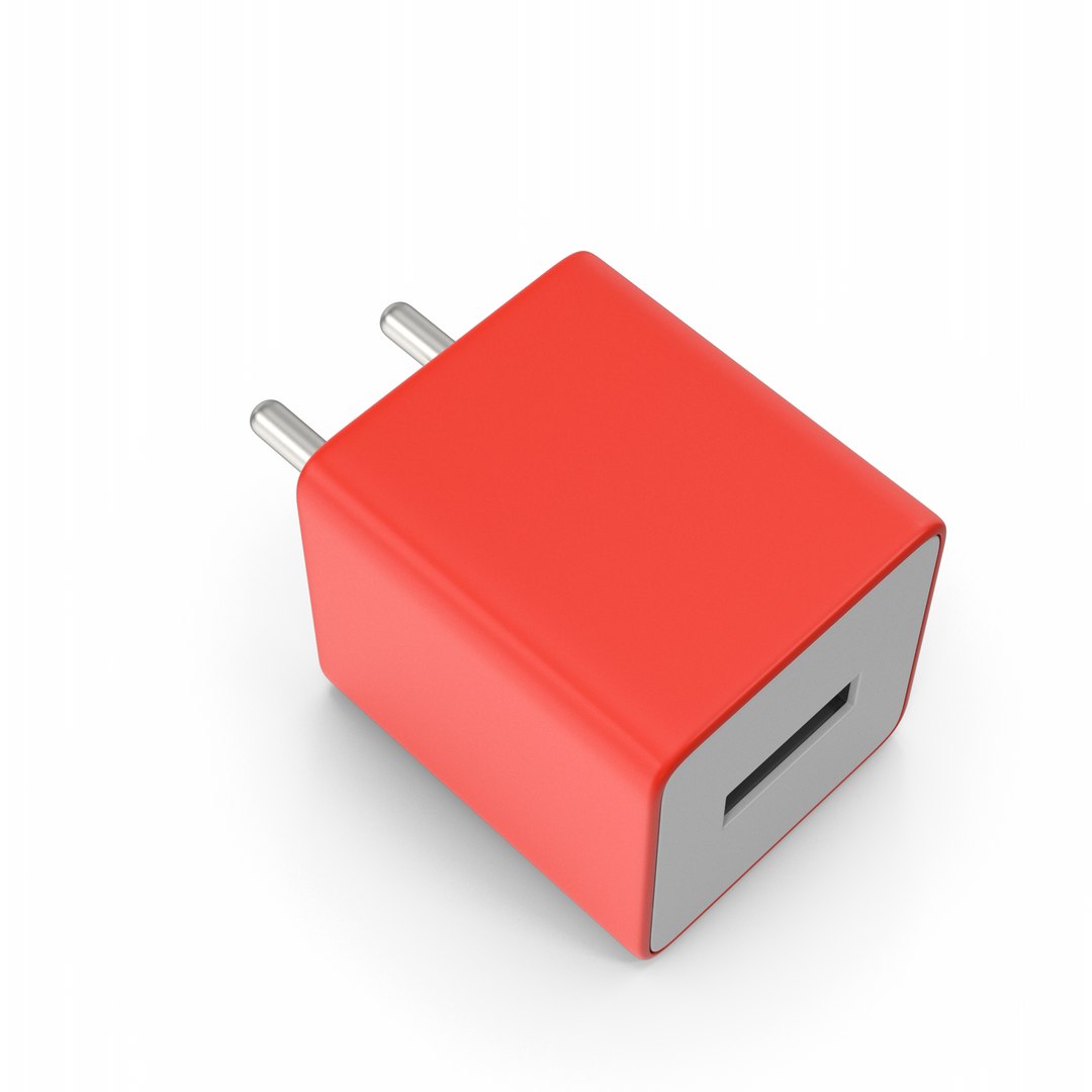 3D Red USB Charger Model - TurboSquid 2198410