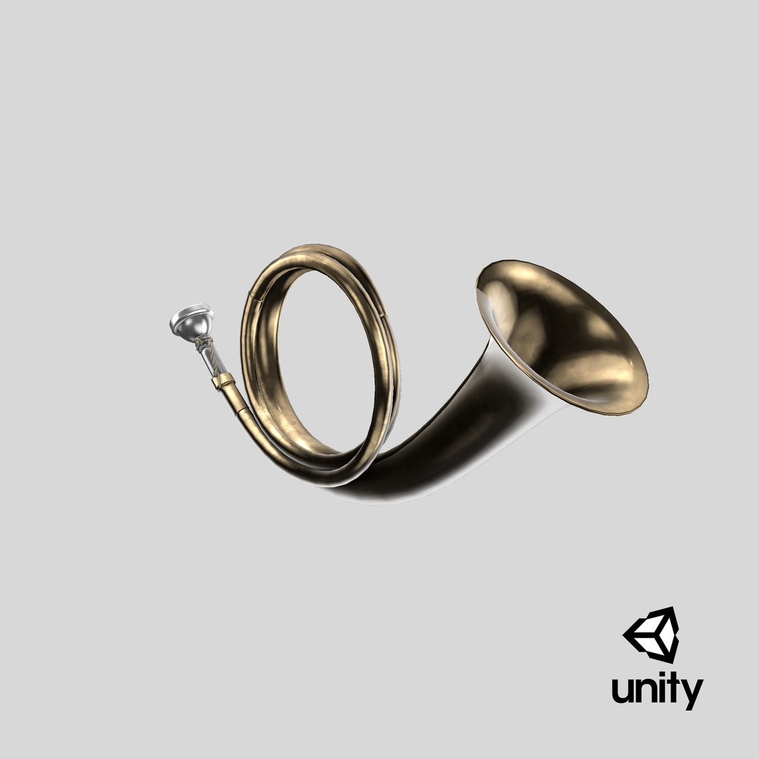 3D model old hunting horn brass - TurboSquid 1382081
