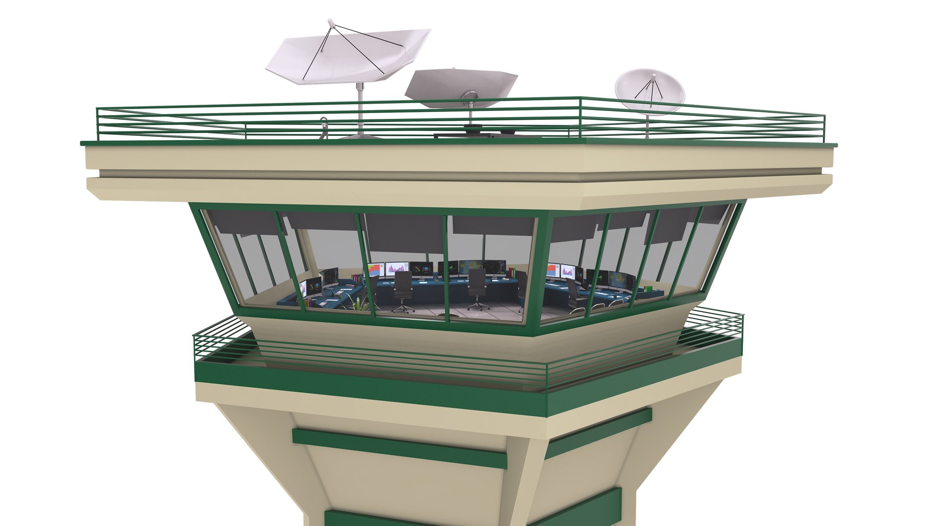 3D Air Traffic Control Tower - TurboSquid 2115875