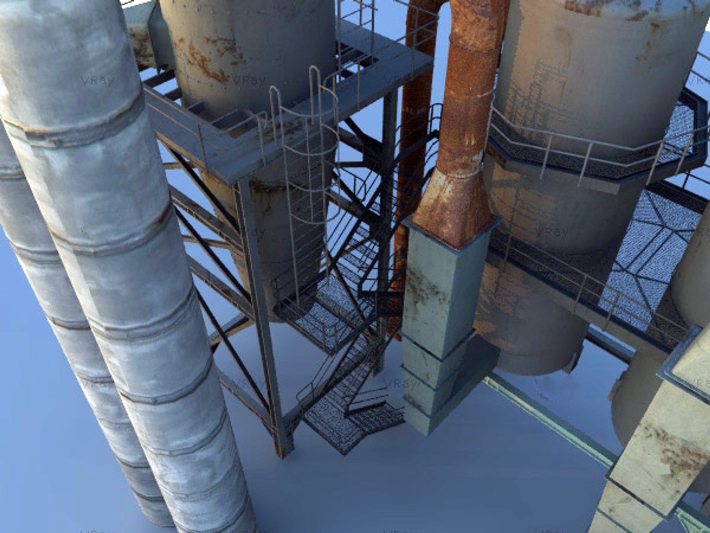 3dsmax factory old rusty