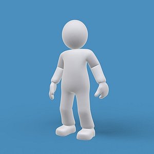 3d simple male cartoon outline model
