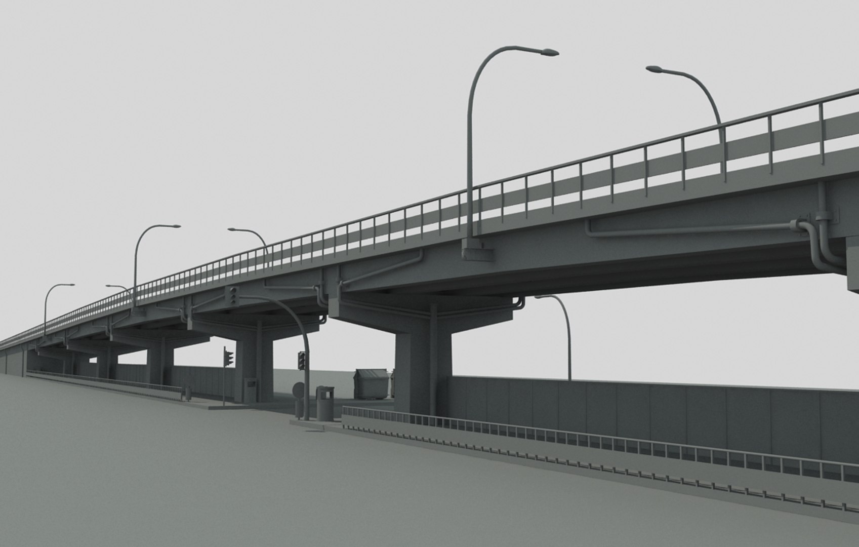 City Highway Overpass Obj