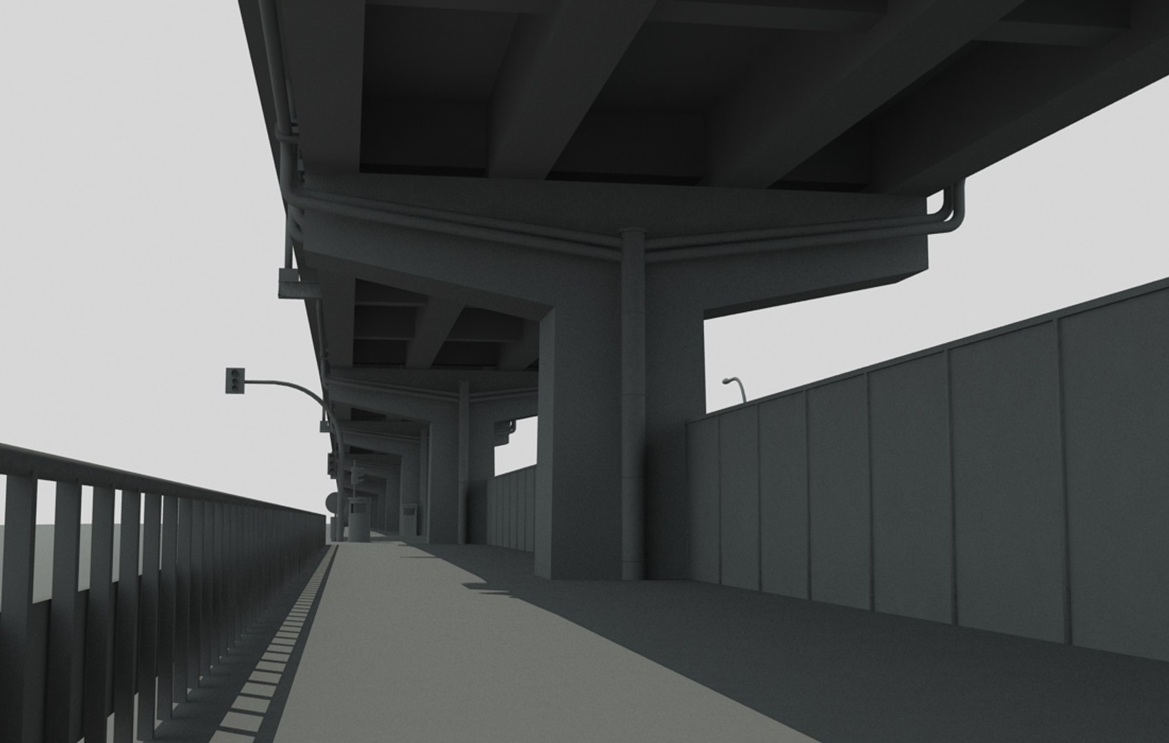 City Highway Overpass Obj