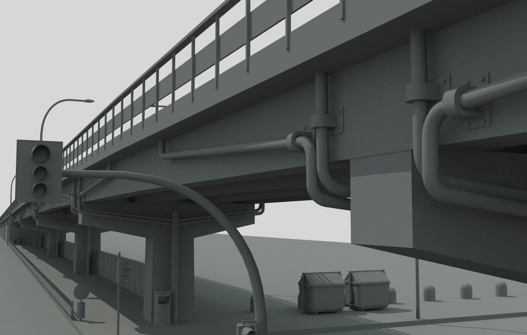 City Highway Overpass Obj