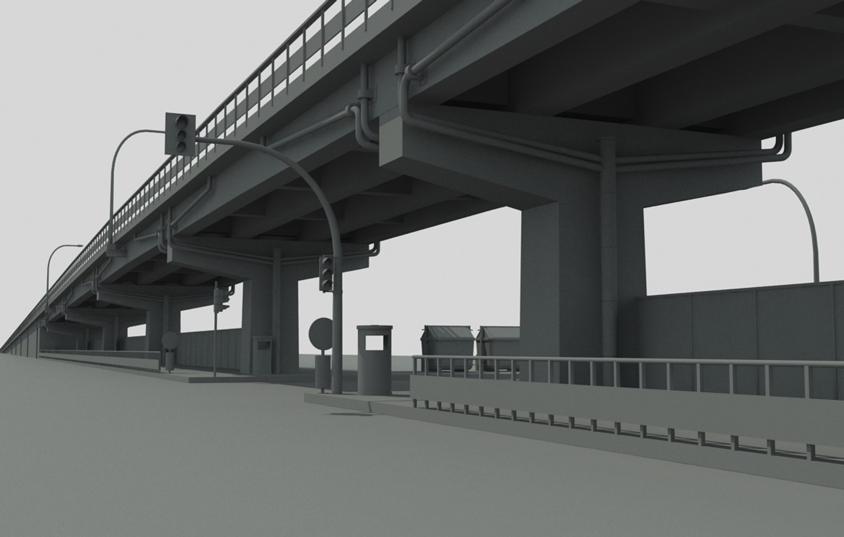 City Highway Overpass Obj