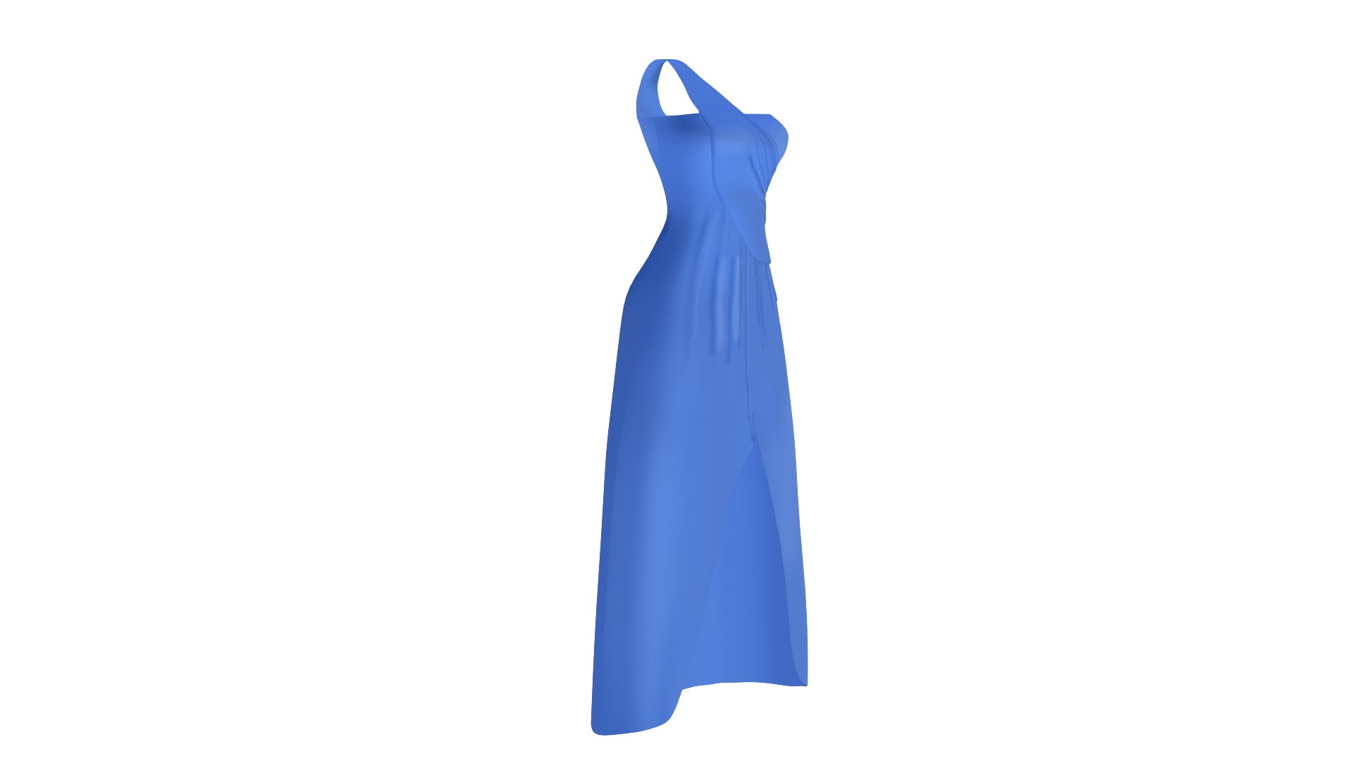 3D Model Gown Blue Dress 3D Model Low Poly - TurboSquid 2286702