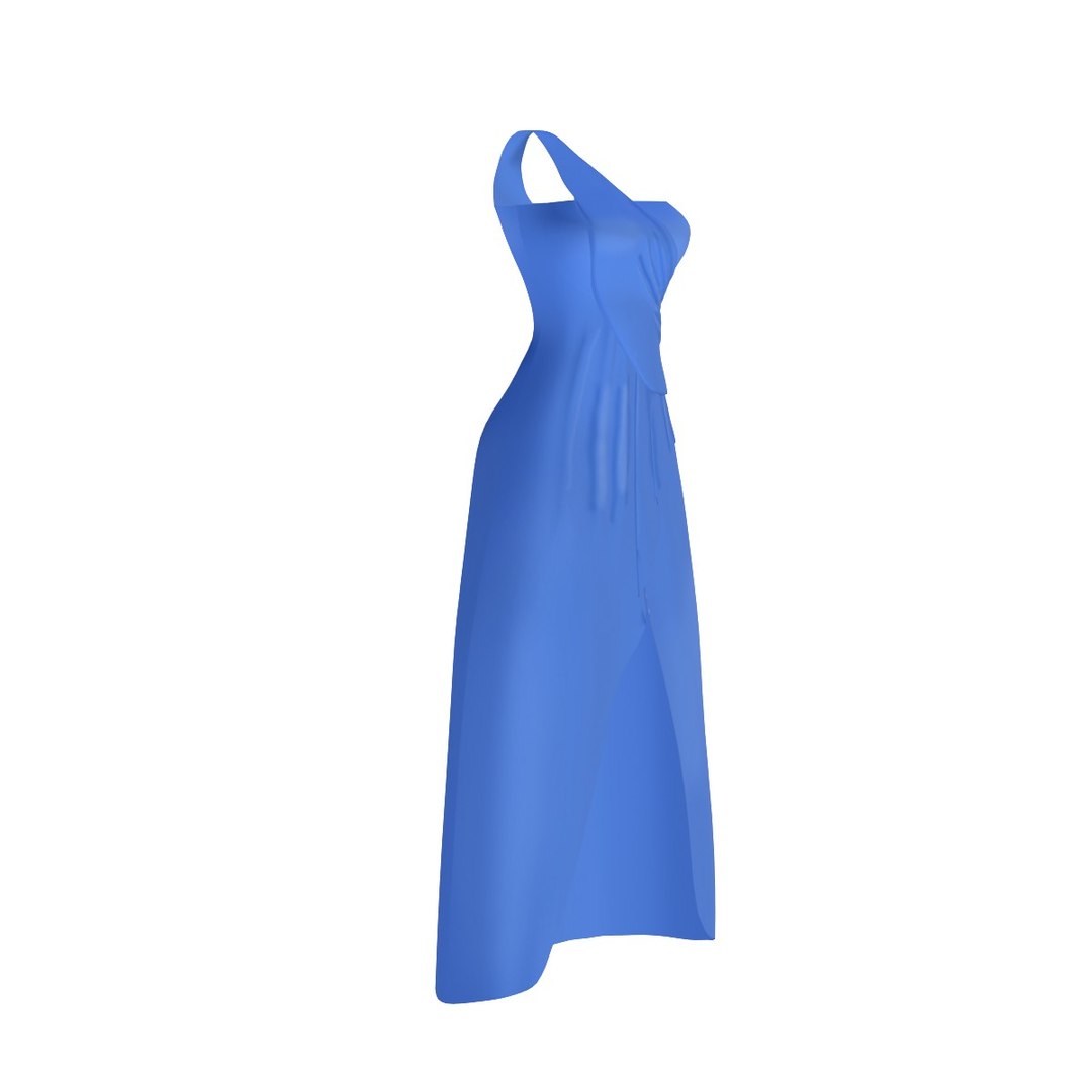 3D Model Gown Blue Dress 3D Model Low Poly - TurboSquid 2286702