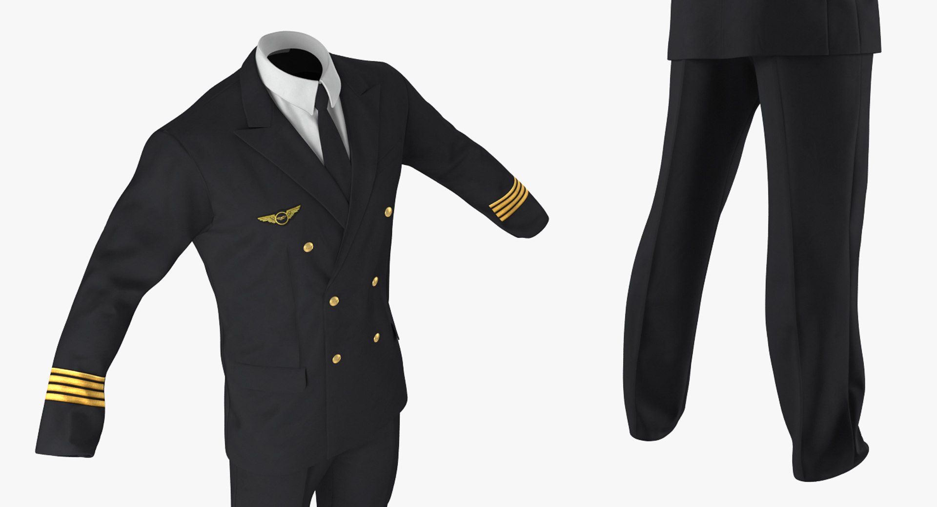 Airline Pilot Suit 3d Model
