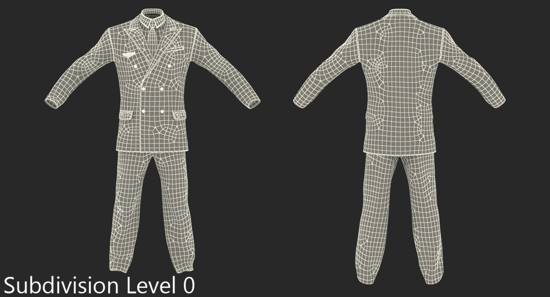airline pilot suit 3d model