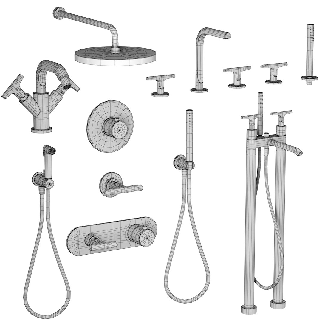 3D Model Faucets And Shower Sets Fantini SAILING Set - TurboSquid 1809104