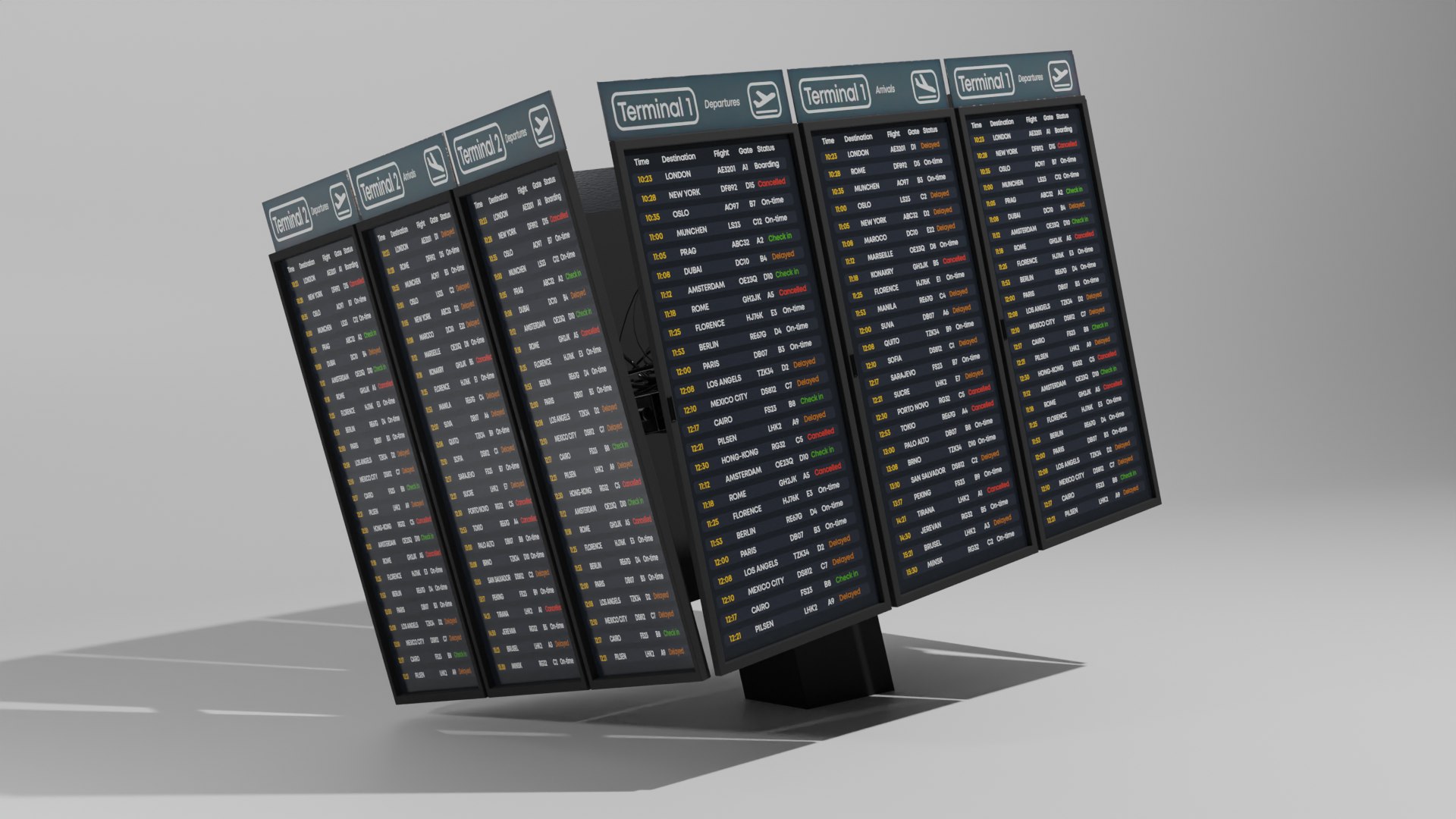 3D Flight Information Board - TurboSquid 2251669