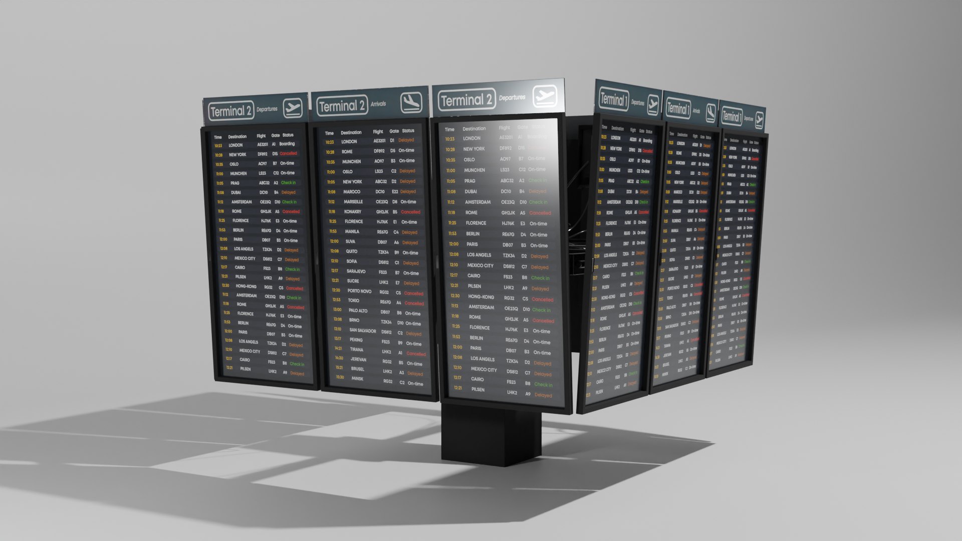 3D Flight Information Board - TurboSquid 2251669