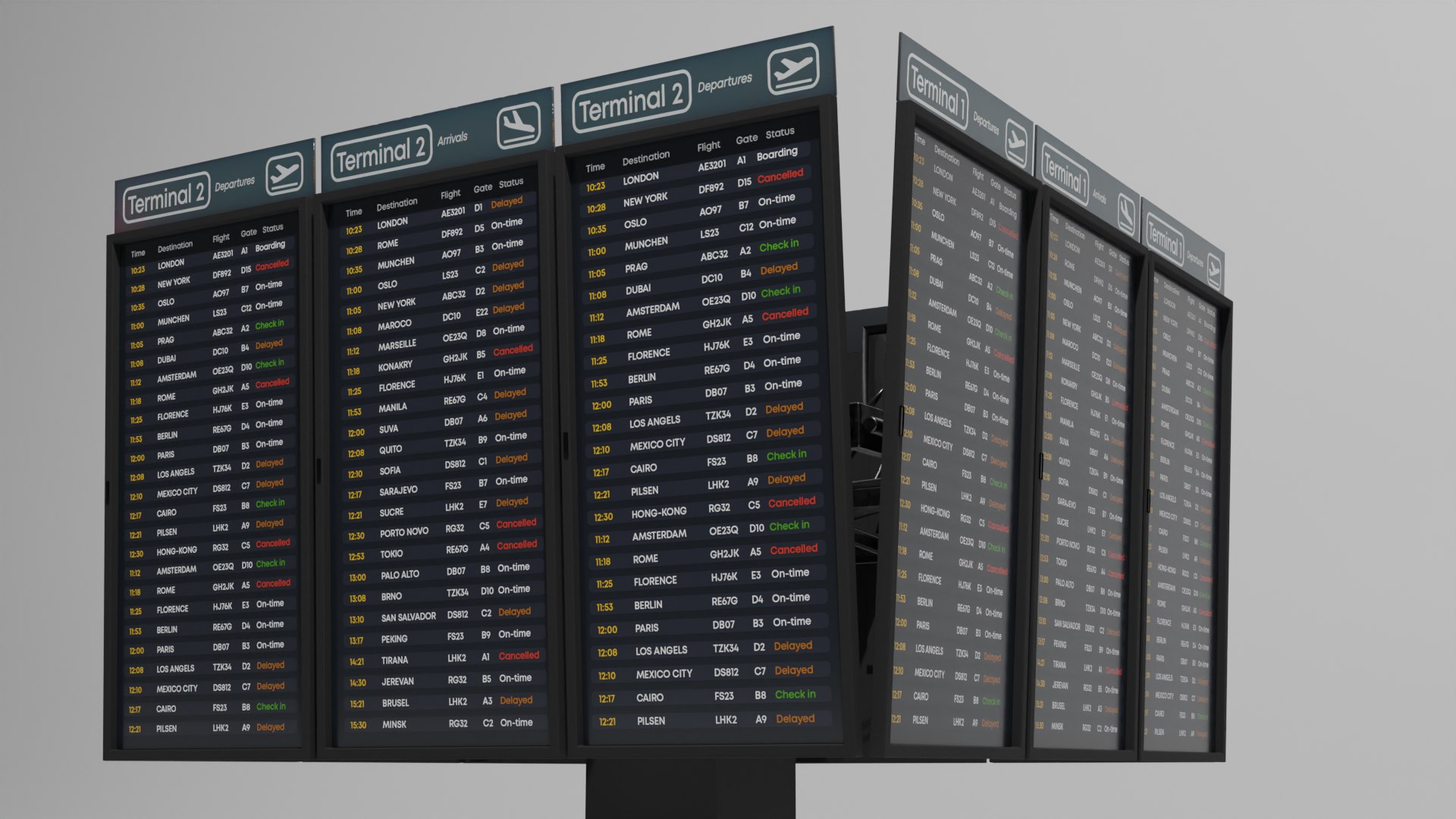 3D Flight Information Board - TurboSquid 2251669