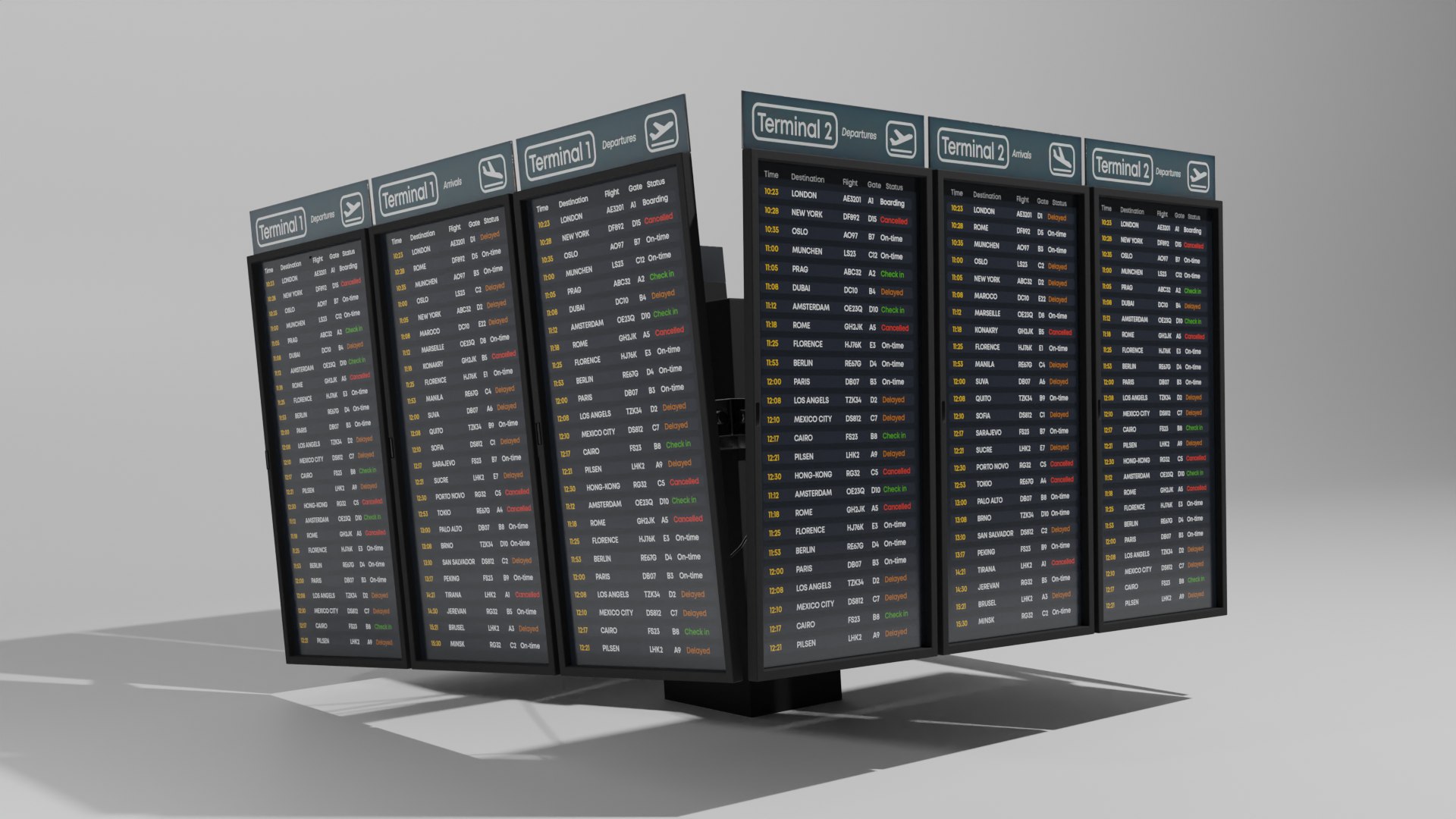 3D Flight Information Board - TurboSquid 2251669