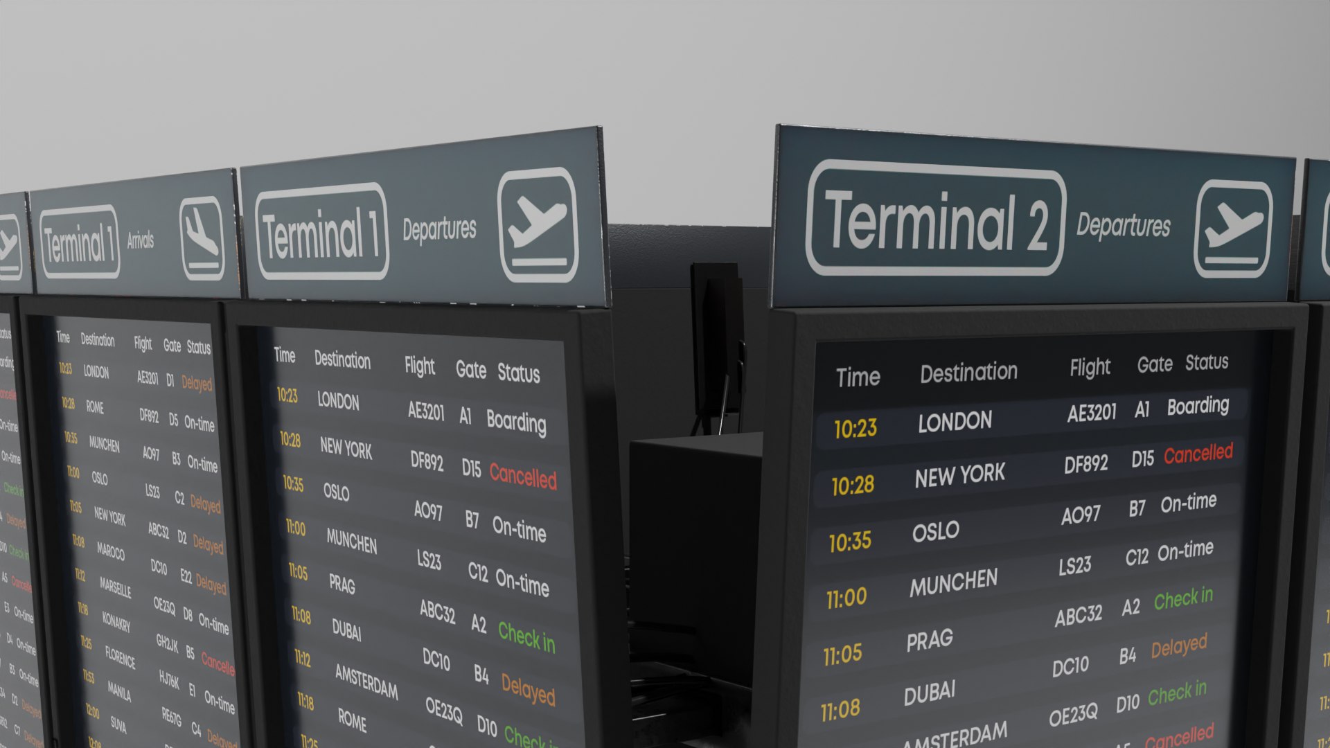 3D Flight Information Board - TurboSquid 2251669