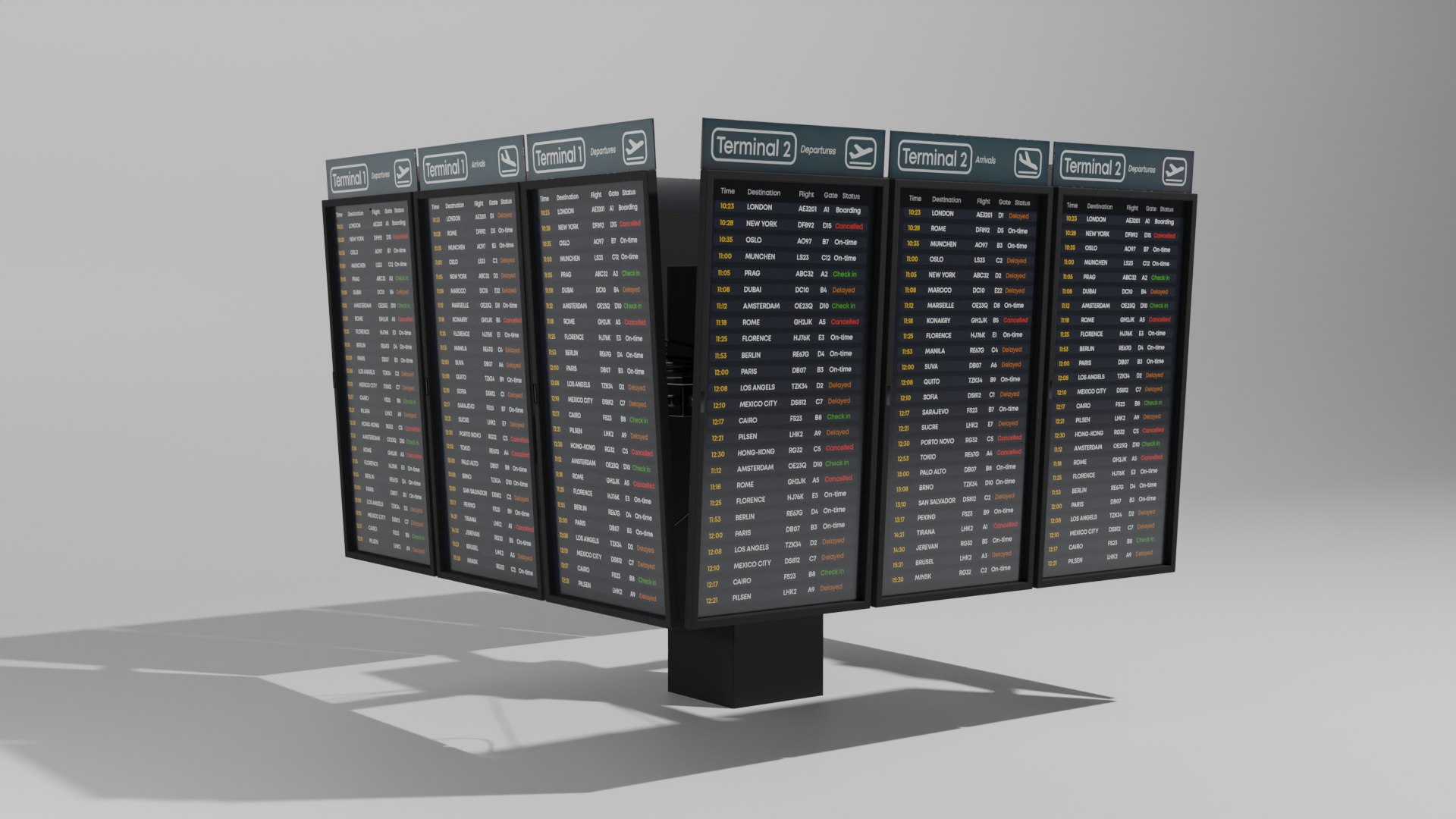 3D Flight Information Board - TurboSquid 2251669