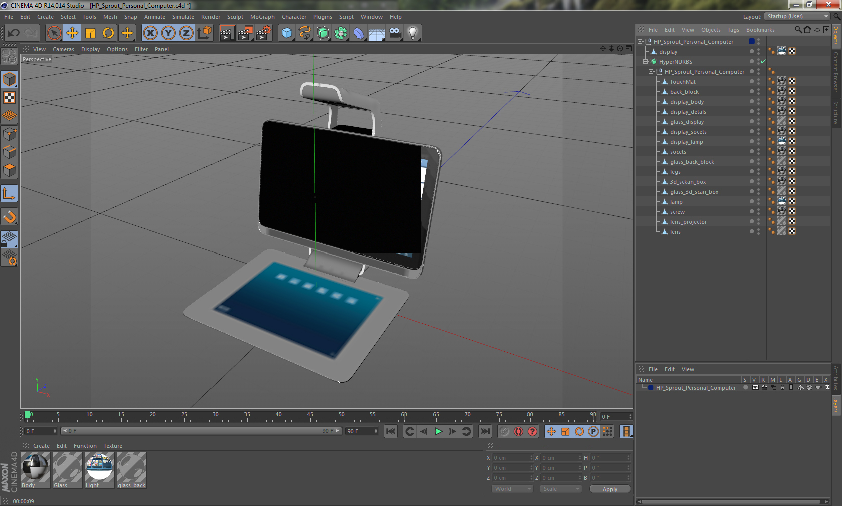 Hp sprout personal computer model - TurboSquid 1187150
