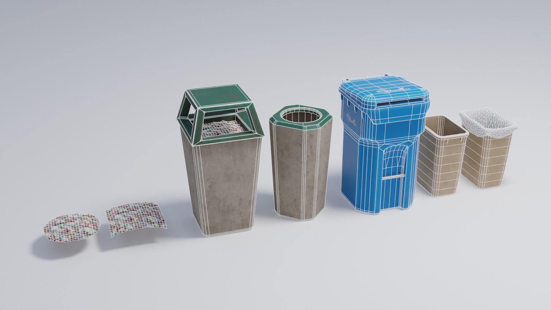 Trash Cans 4K And 2K Low-poly Model - TurboSquid 2003306