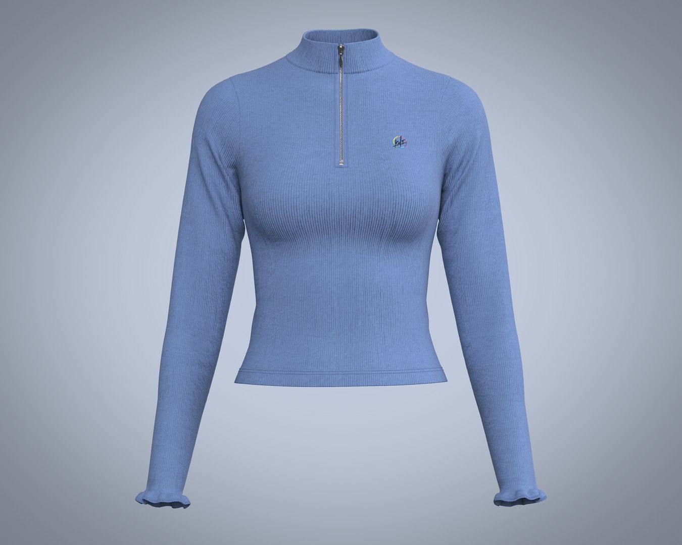 Girls Ribbed With Zipper Tops 3D model - TurboSquid 2021676