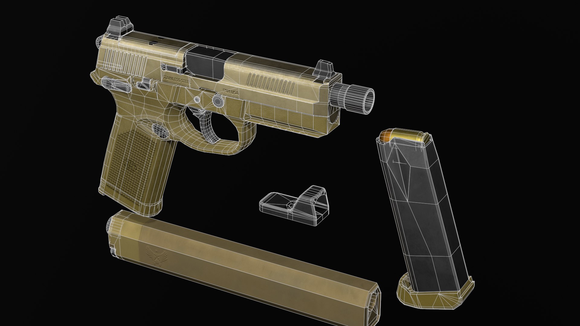 3D Model FNX-45 TACTICAL - TurboSquid 1956602