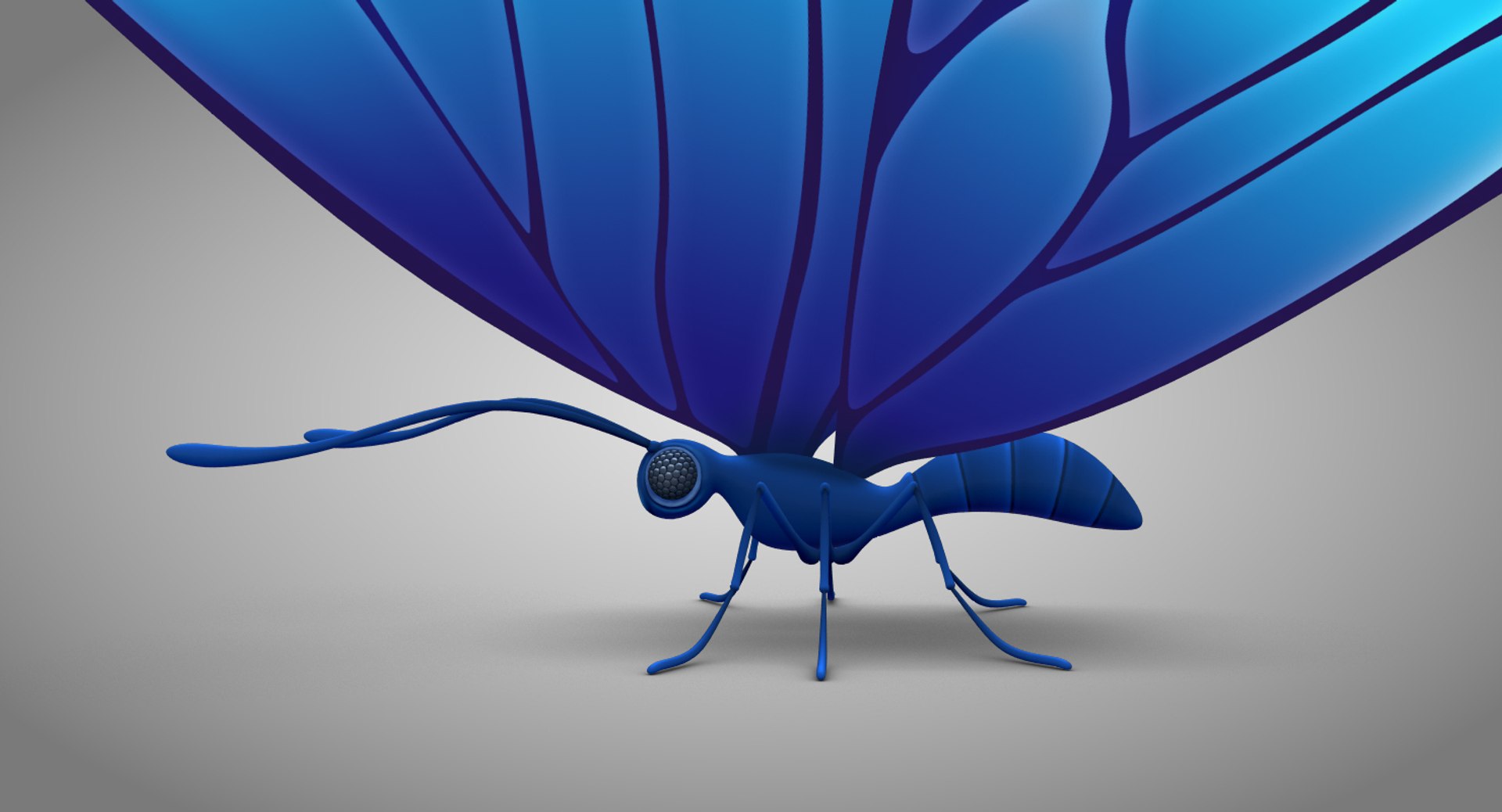 3d Beautiful Butterfly Cartoon Model