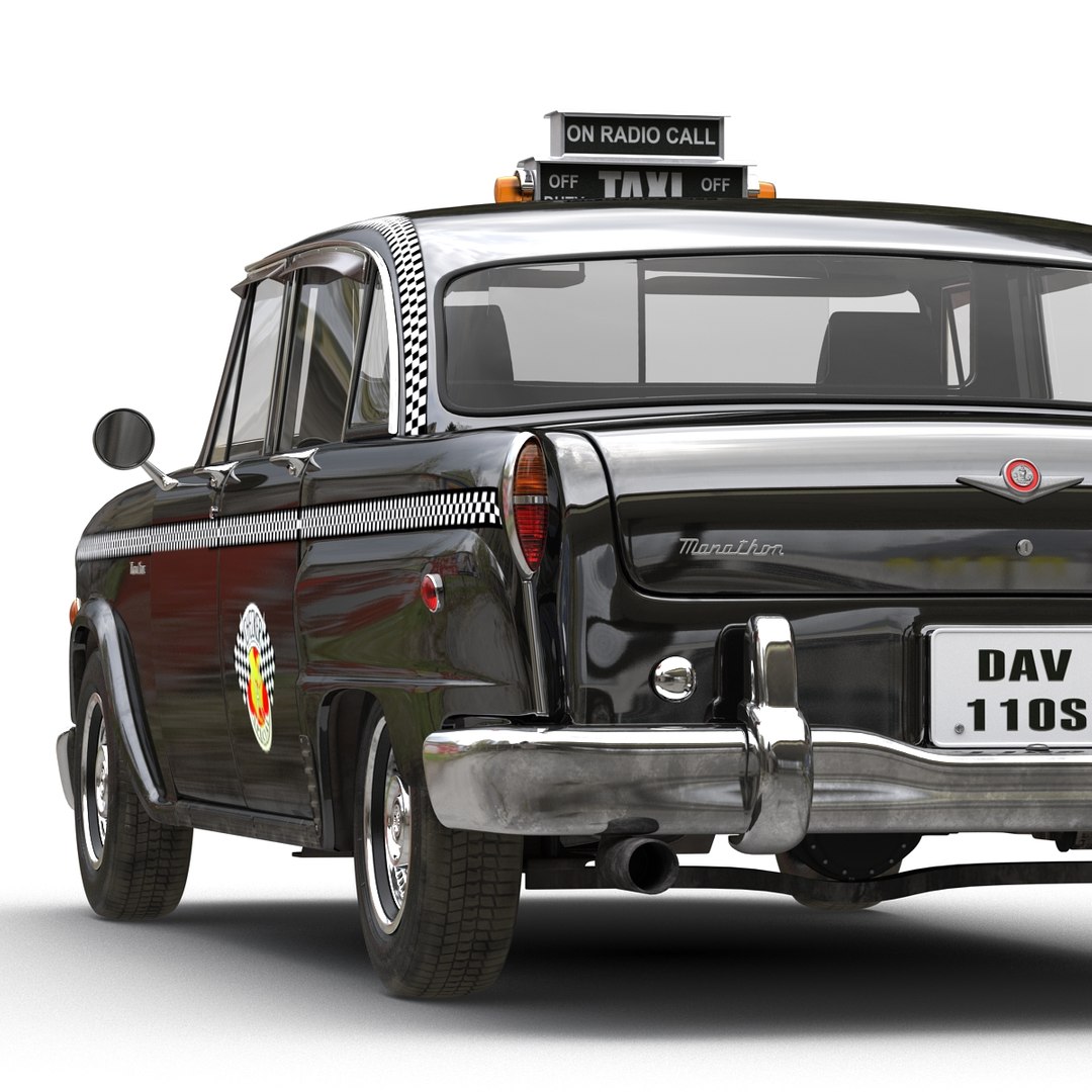 checker cab simple interior 3d model