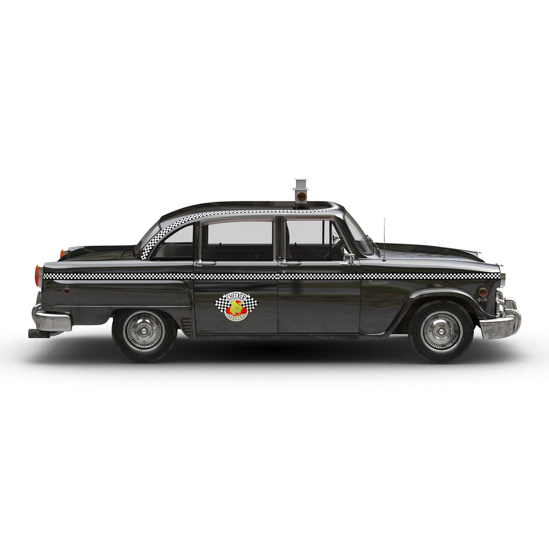 checker cab simple interior 3d model