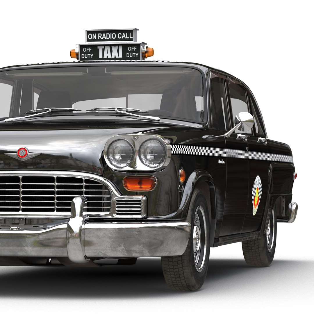 checker cab simple interior 3d model