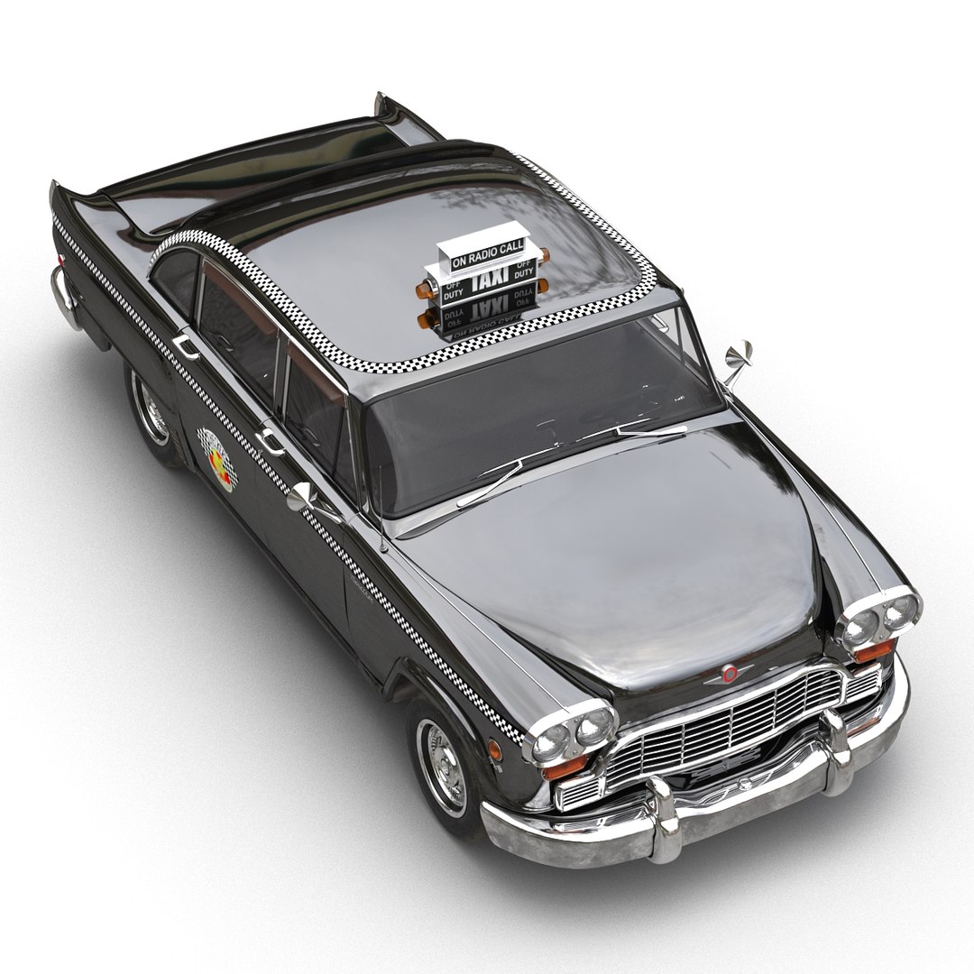 checker cab simple interior 3d model