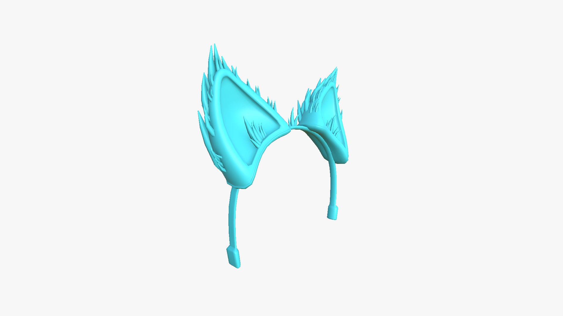 Furry Ears Tiara A07 Green - Headband Character Design 3D model ...