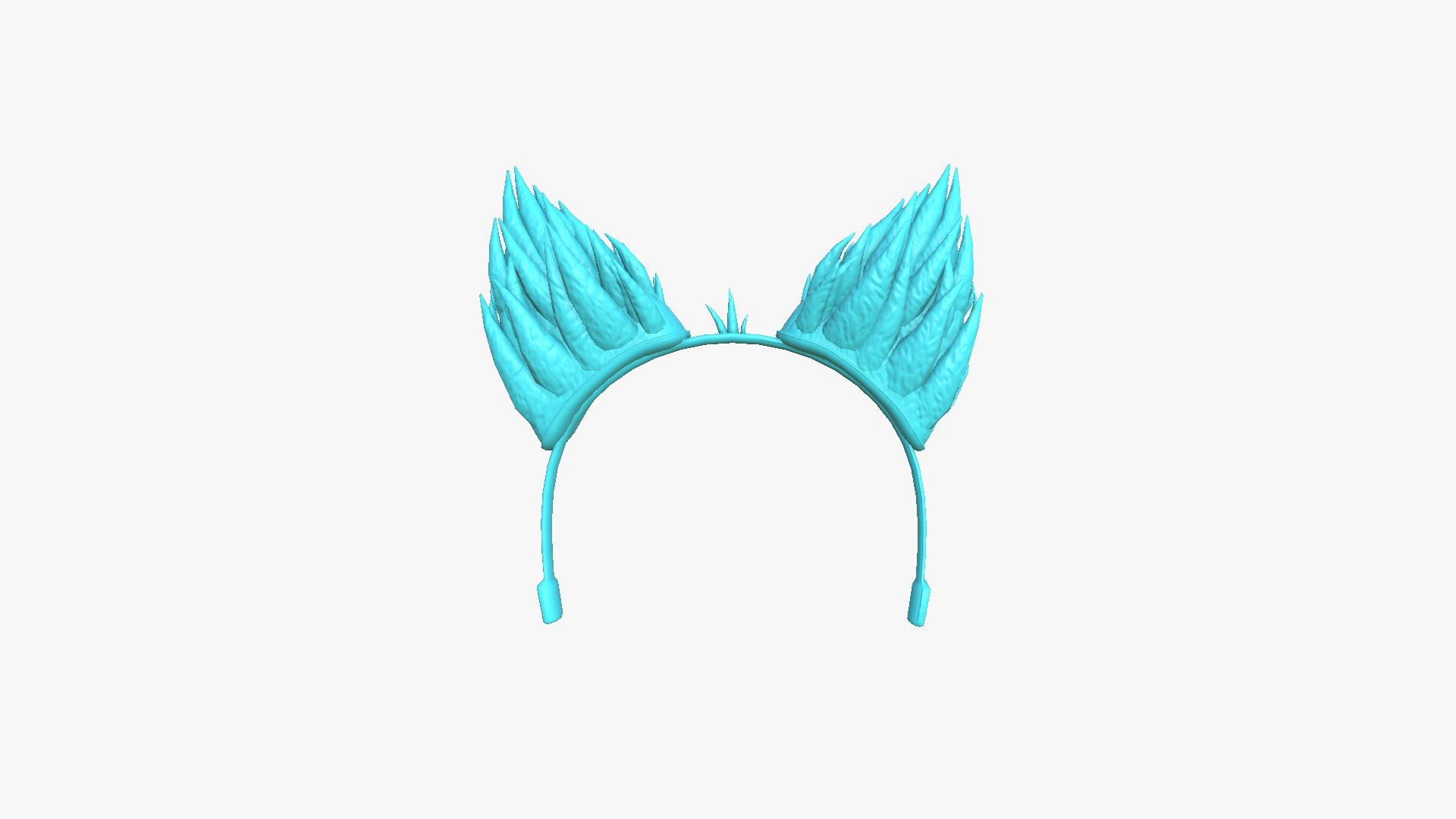 Furry Ears Tiara A07 Green - Headband Character Design 3D model ...