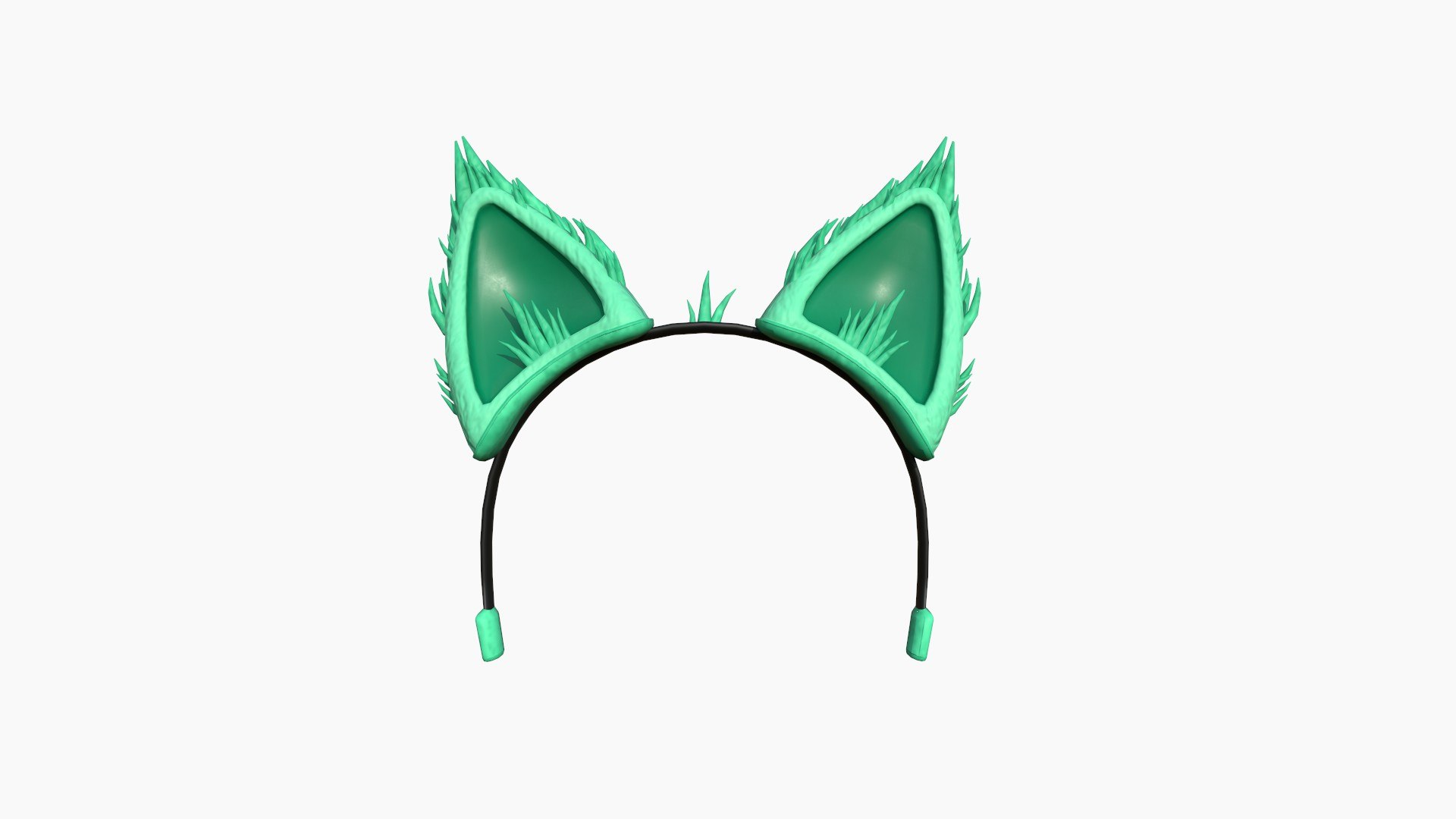 Furry Ears Tiara A07 Green - Headband Character Design 3D model ...