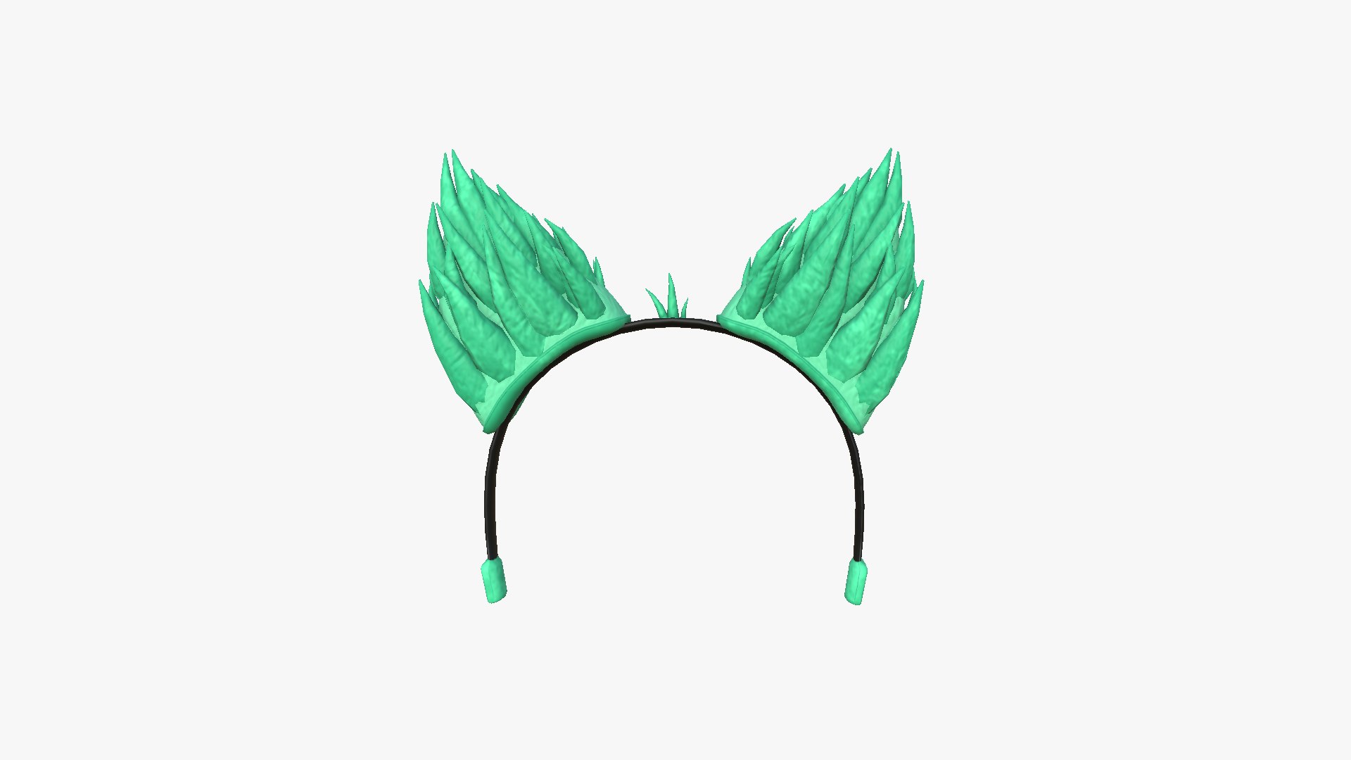 Furry Ears Tiara A07 Green - Headband Character Design 3D model ...