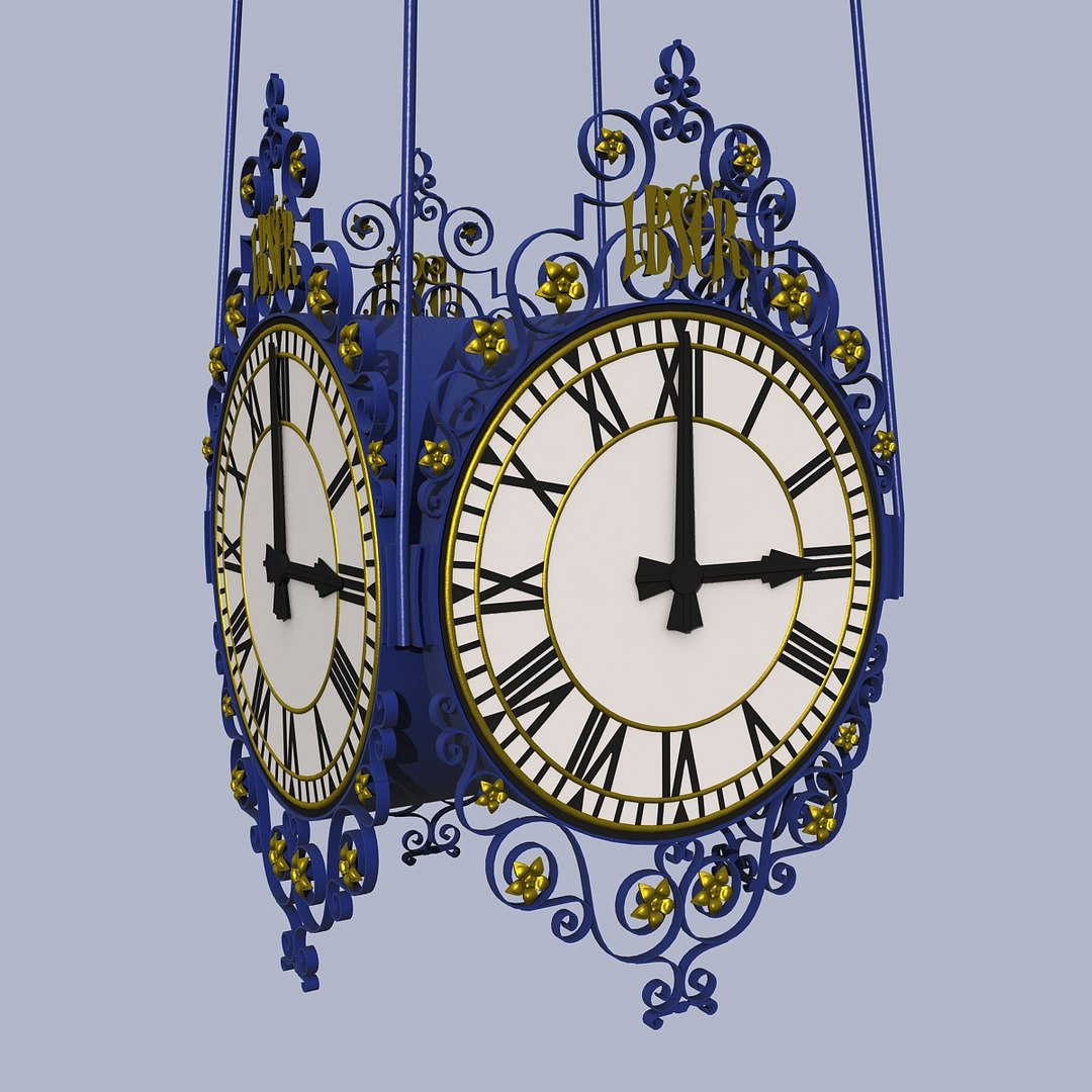 3ds Victorian Clock Brighton Railway Station