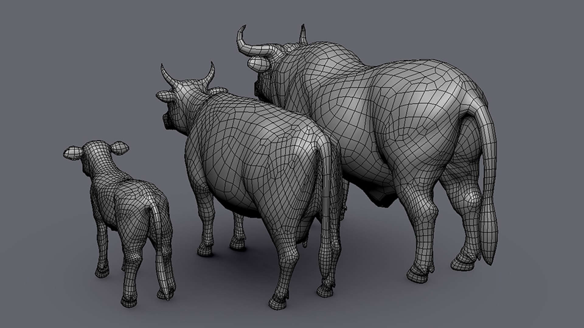 3D Cow Family Model - TurboSquid 2238246