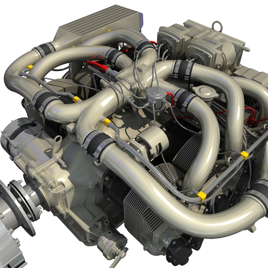 continental io-550 aircraft engine 3d max