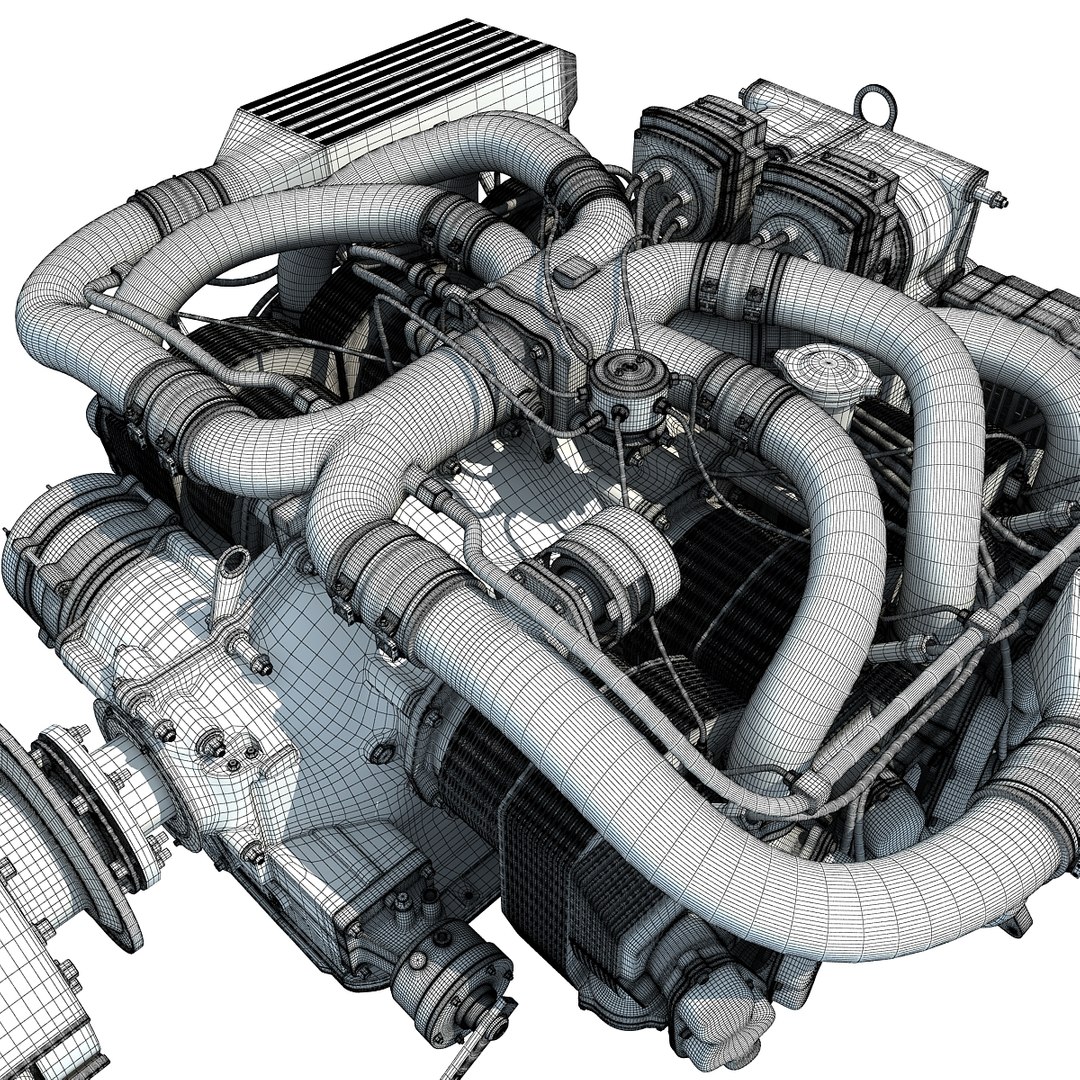 Continental Io-550 Aircraft Engine 3d Max