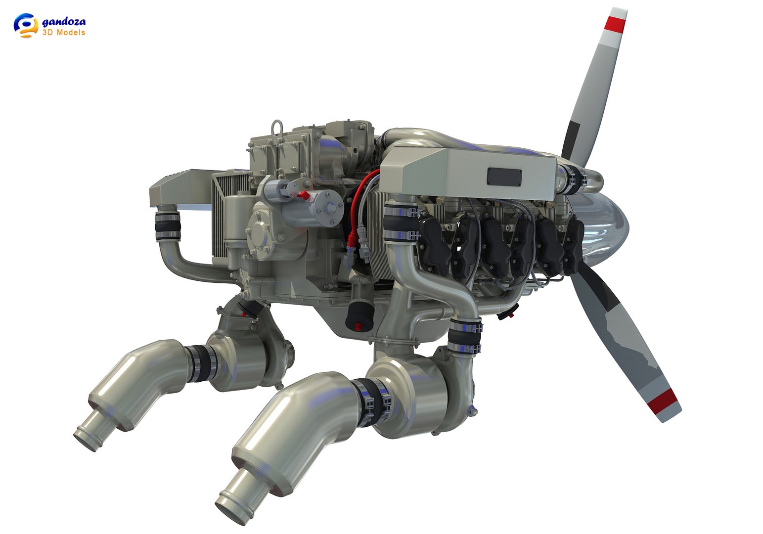 Continental Io-550 Aircraft Engine 3d Max