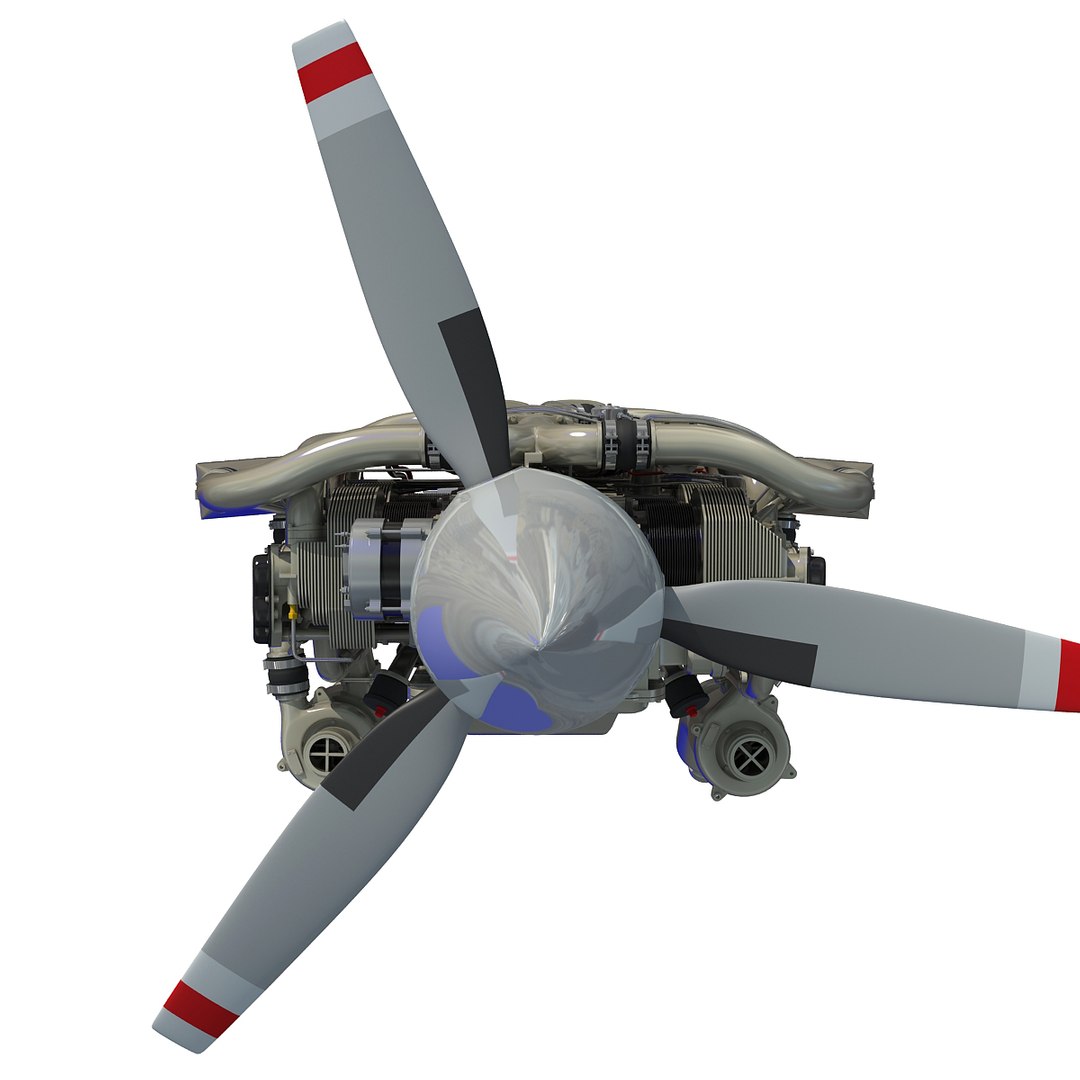 continental io-550 aircraft engine 3d max