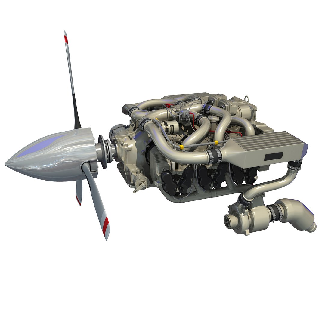 Continental Io-550 Aircraft Engine 3d Max
