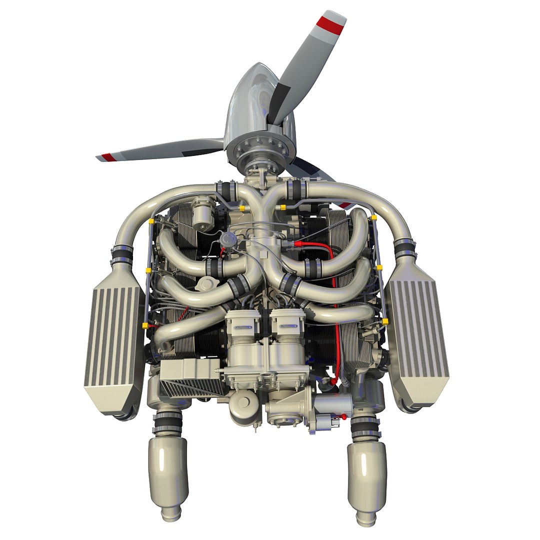 Continental Io-550 Aircraft Engine 3d Max