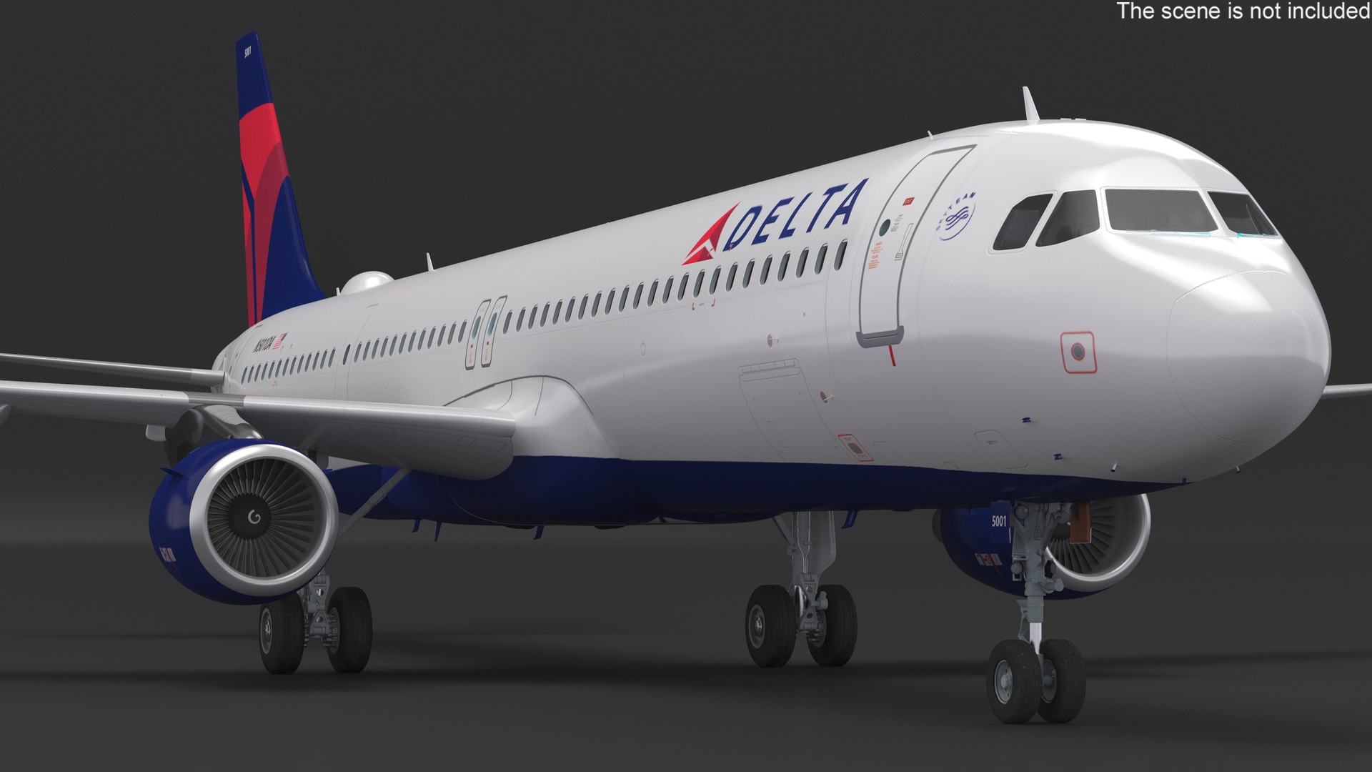 3D Delta Air Lines Airbus A321 NEO With Interior Rigged - TurboSquid ...
